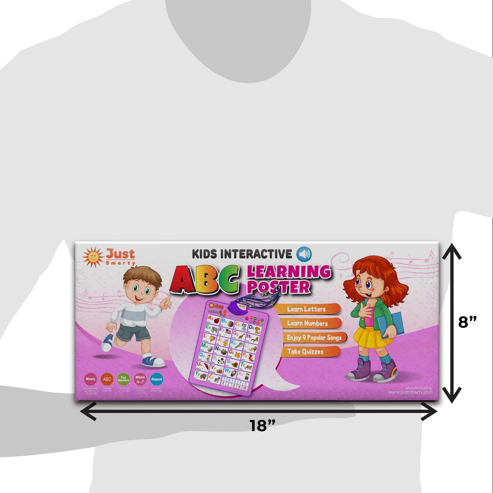 Educational Wall Chart Just Smarty Interactive Alphabet & Numbers ...